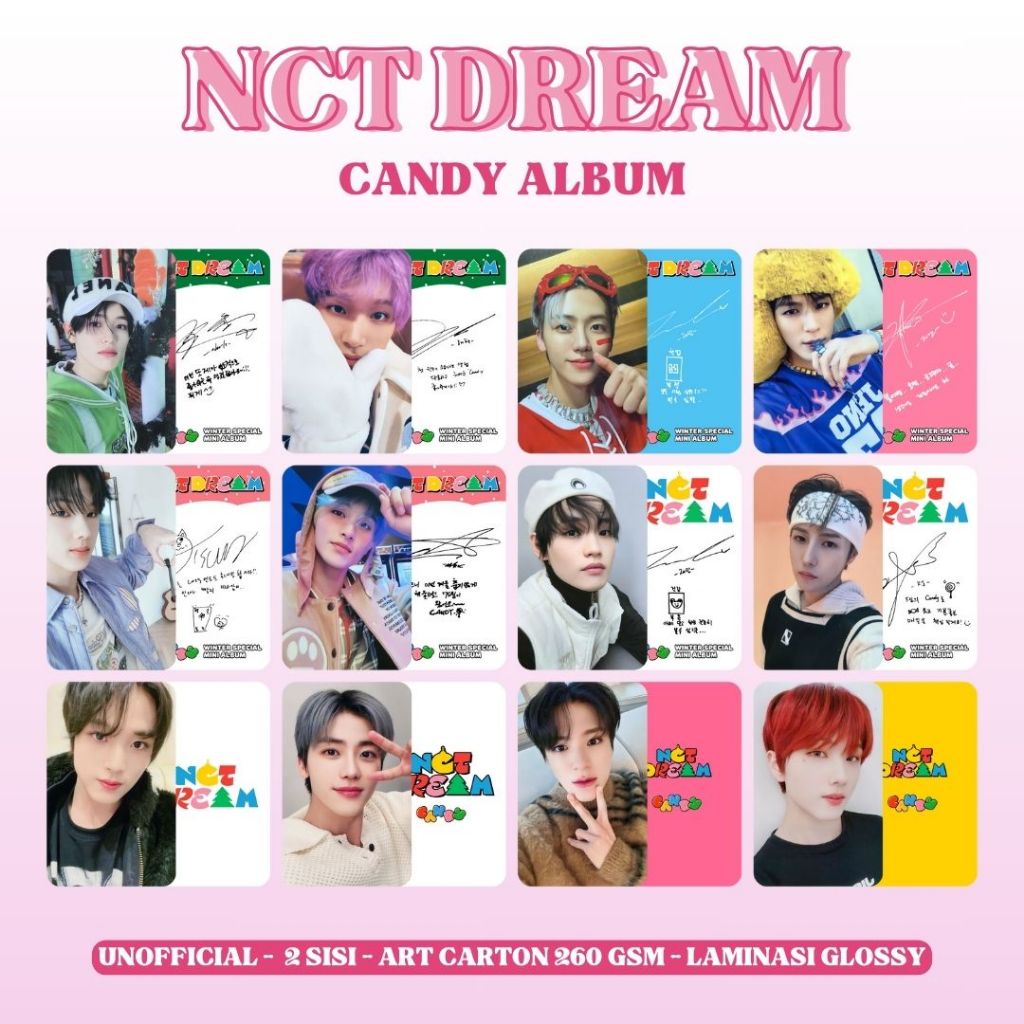Jual Photocard NCT DREAM CANDY ALBUM - PC Premium 2 Sisi Kartu Kpop Merch Unofficial | Shopee ...
