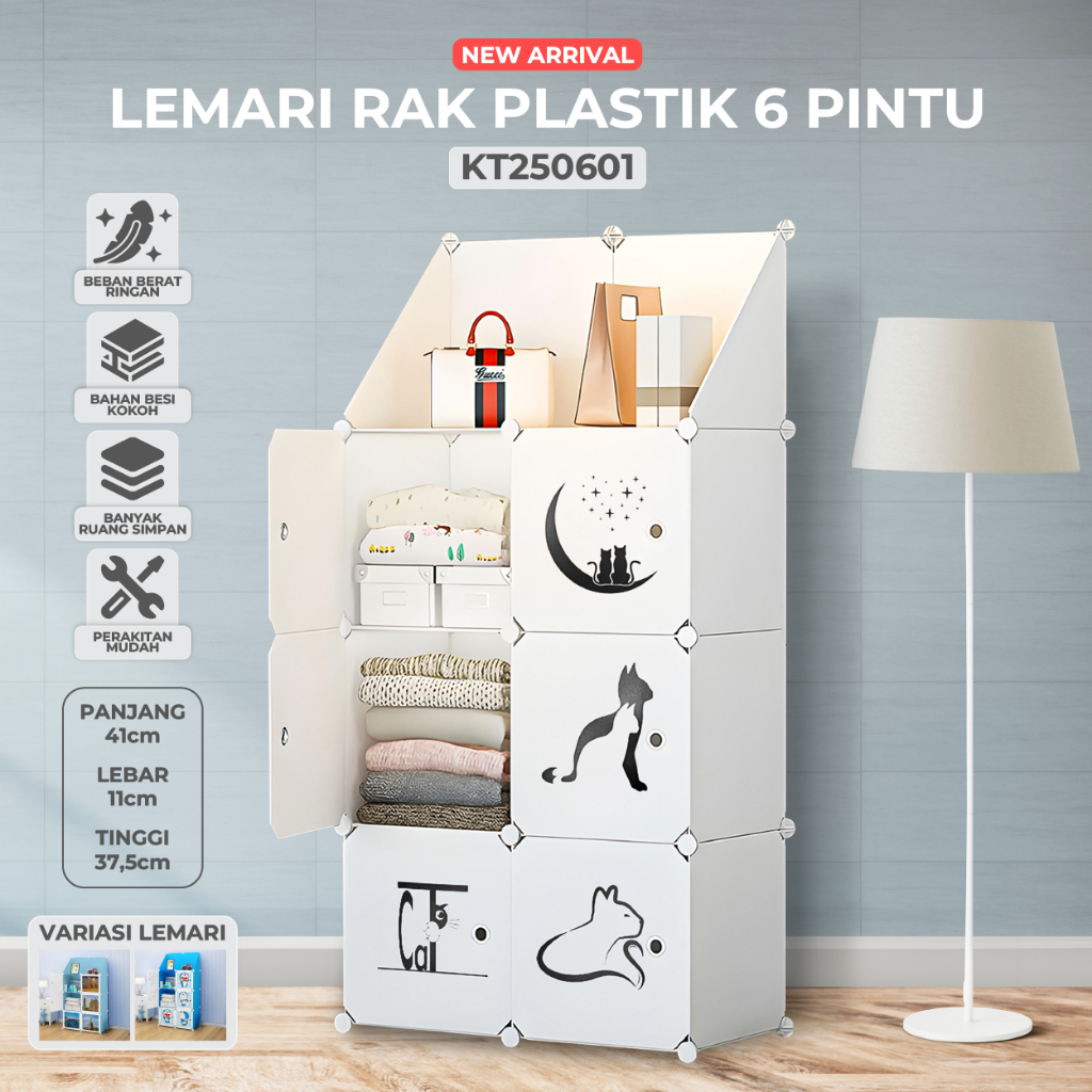 Jual Dreamhome Lemari Plastik 6 Pintu Termurah Lemari Pakaian Portable ...