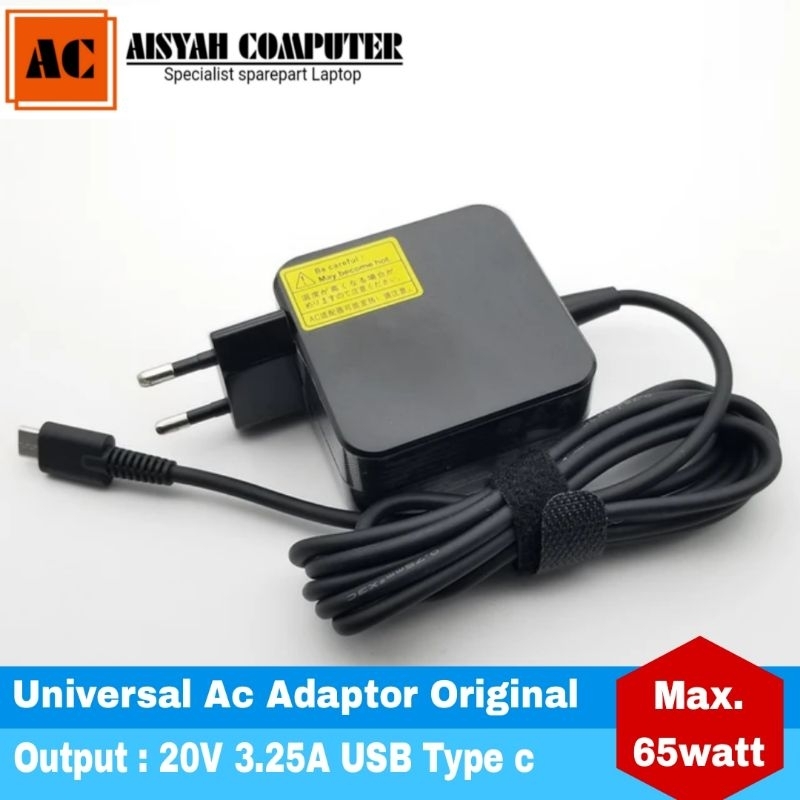Jual Adaptor charger for Laptop Advan Original workpro 20V 3.25A 65Watt ...