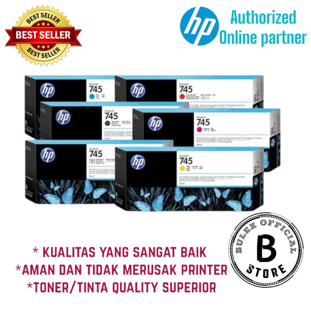Jual Tinta Hp Plotter 745 (300ML) ORIGINAL 100% | Shopee Indonesia