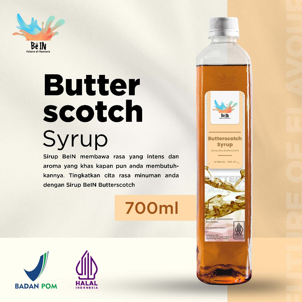 Jual BeIn Butterscotch Syrup - Sirup Rasa Butterscotch 700ml | Shopee Indonesia