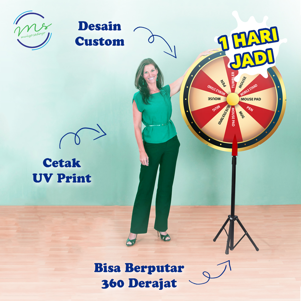 Jual Spin Wheel 80cm Custom Printing Desain Bebas / Tripod Roda Undian ...