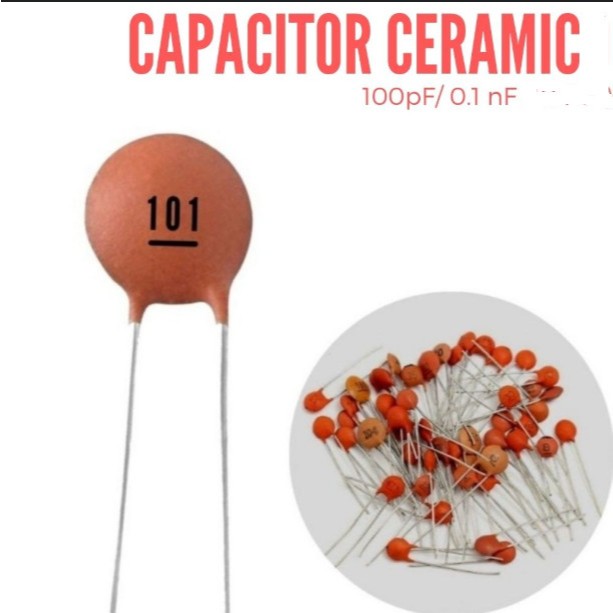 Jual Kapasitor Capacitor Keramik Ceramic 100 pF 100pF pico farad 50V ...