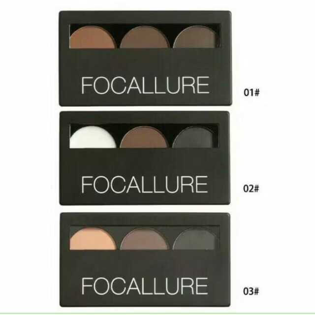 Jual BUY ONE GET ONE Focallure 3 color Eye Brows Powder Palette ...