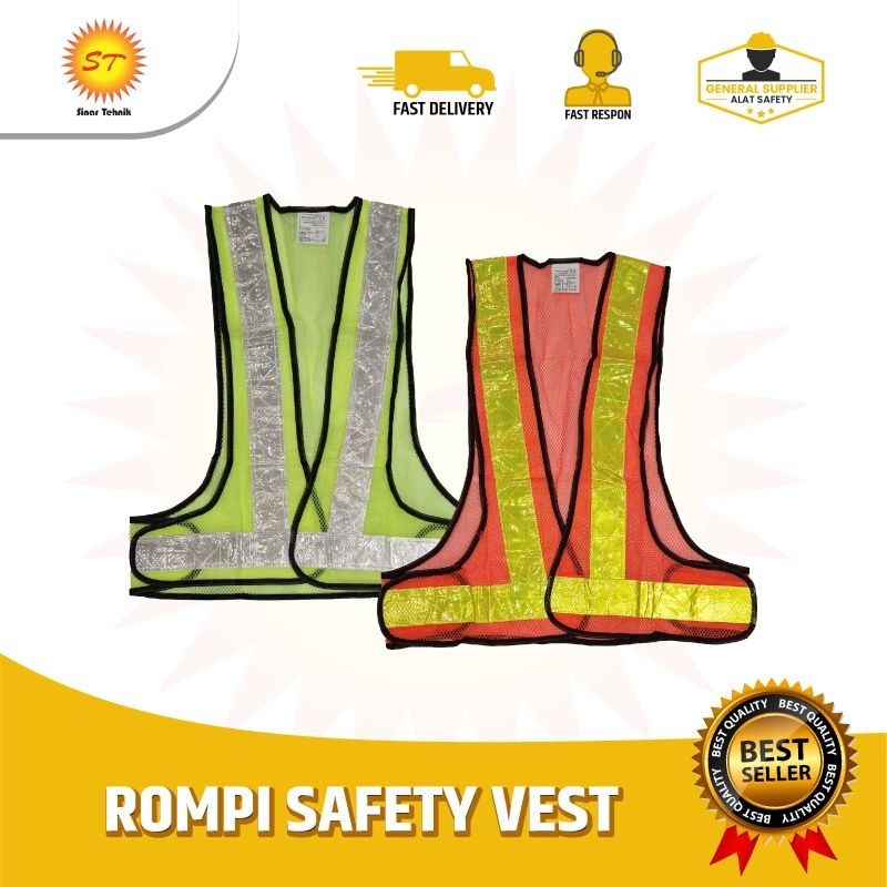 Jual Rompi Safety Proyek Model Vest Orange dan Hijau | Shopee Indonesia