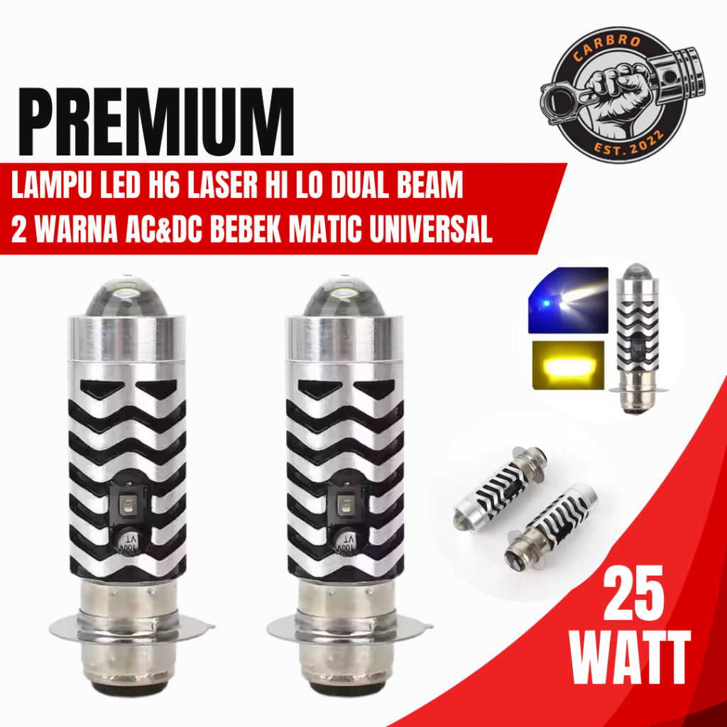 Jual LAMPU UTAMA MOTOR H6 D2 LASERGUN DEVIL EYES LAMPU LED H6 LASER HI LO DUAL BEAM 2 WARNA AC ...