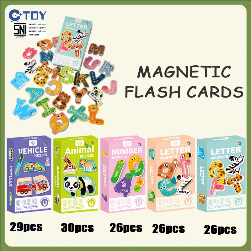 Jual Magnet Flash Cards Number/Huruf/Alphabet Mainan Edukasi Magnet ...