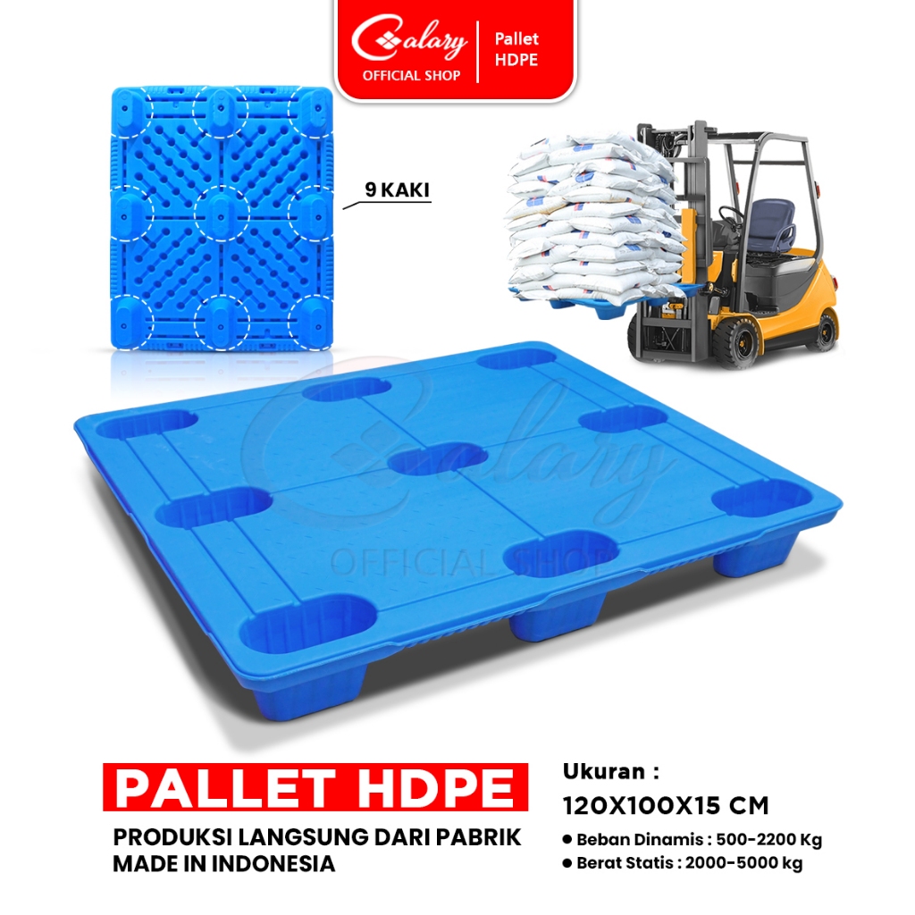 Jual CALARY Palet Plastik HDPE 120x100x15cm Plastic Pallet Palet Gudang ...