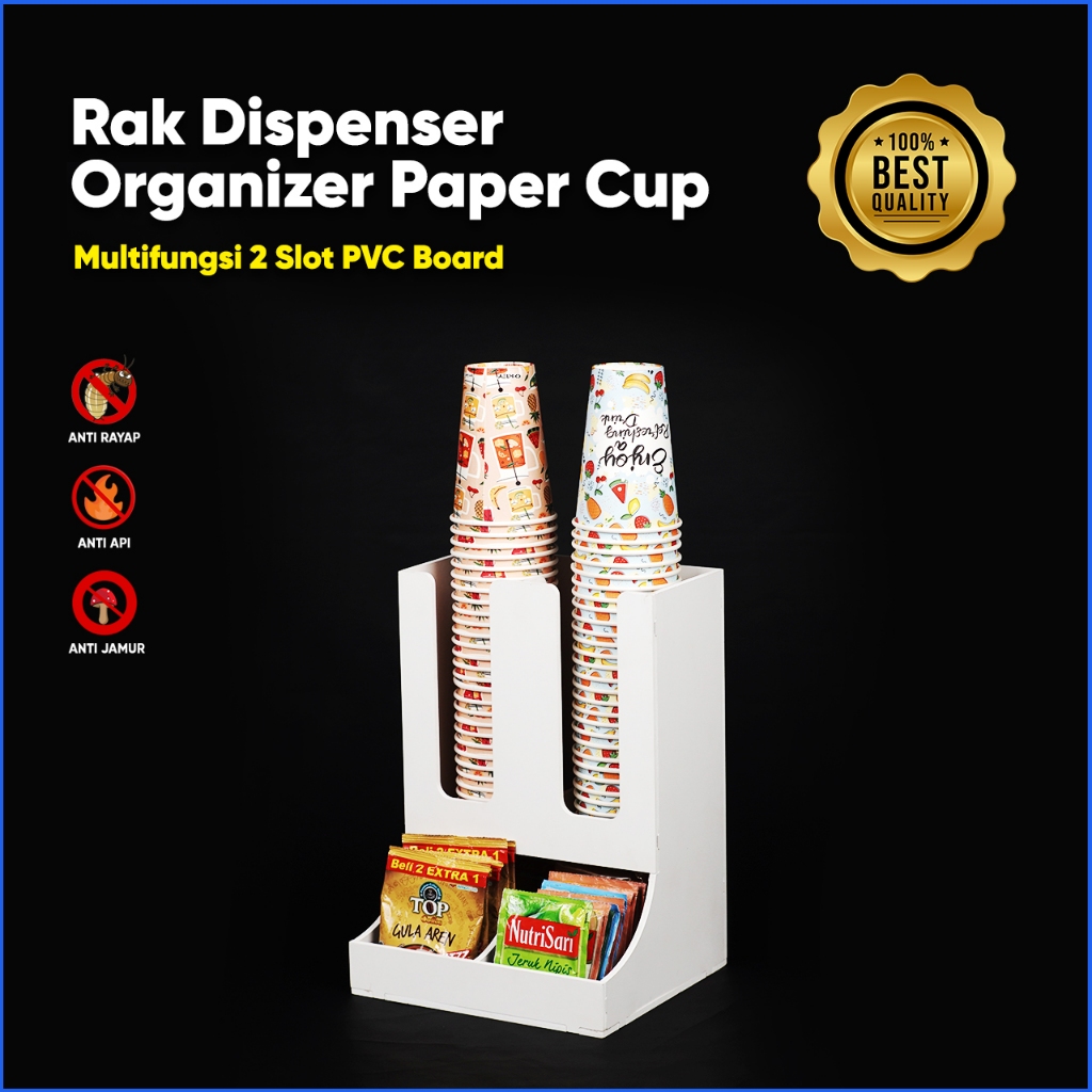 Jual Rak Paper Cup 2 Slot PVC Dispenser Gelas Kertas Tempat Cup Kopi ...