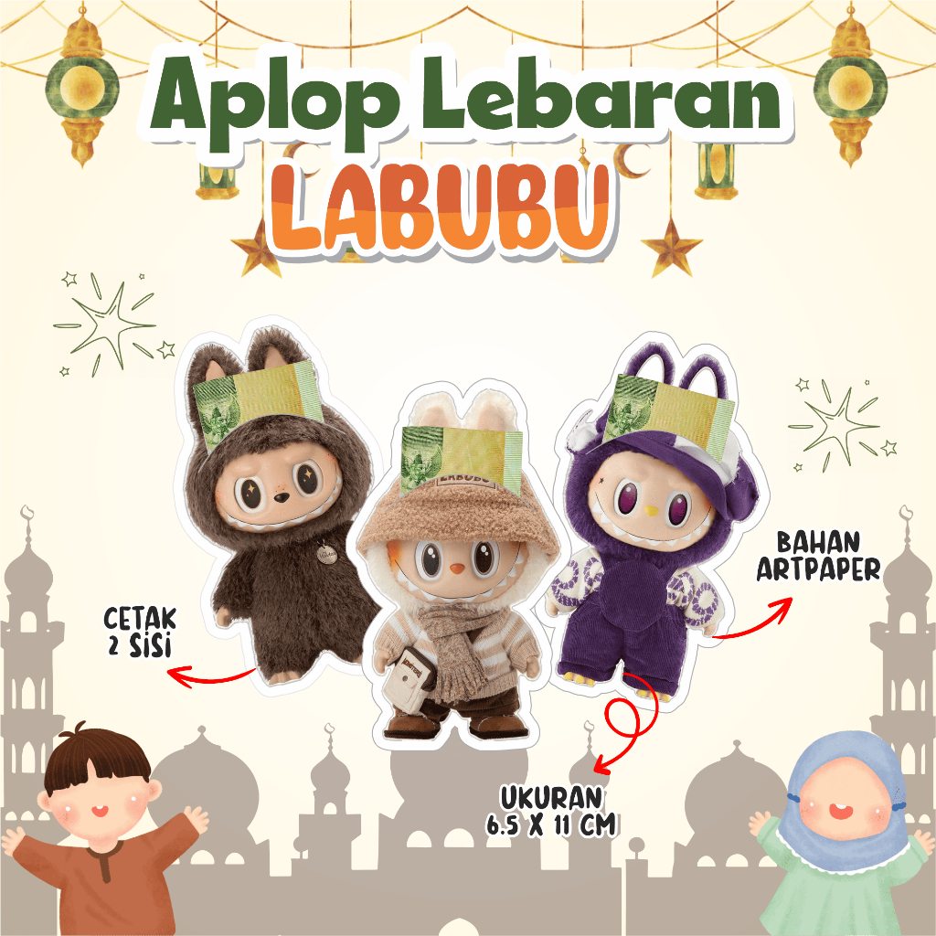 Jual Amplop Lebaran Labubu Bahan Artpaper Ukuran 6.5 x 11 CM AMPLOP ...
