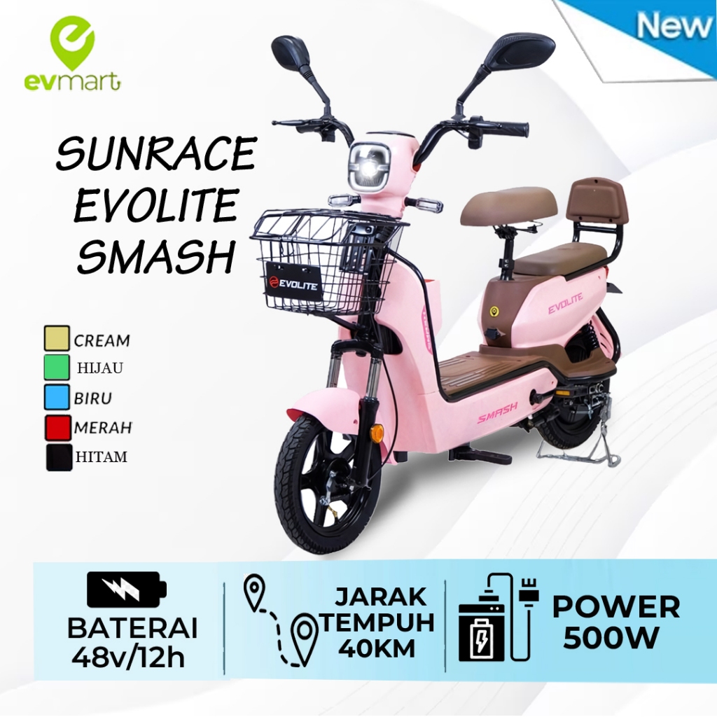 Jual SEPEDA LISTRIK SUNRACE EVOLITE SMASH | Shopee Indonesia