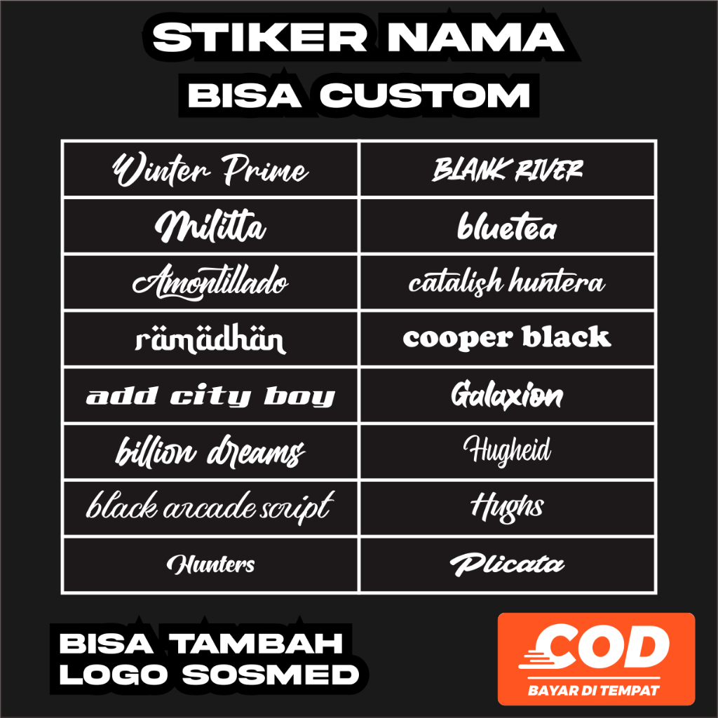 Jual STIKER CUTTING NAMA BISA CUSTOM | Shopee Indonesia