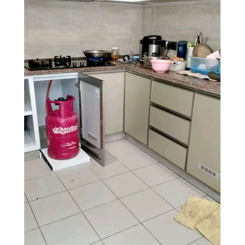 Jual promo alas tabung gas premium dengan rel tarik dorong bahan ...