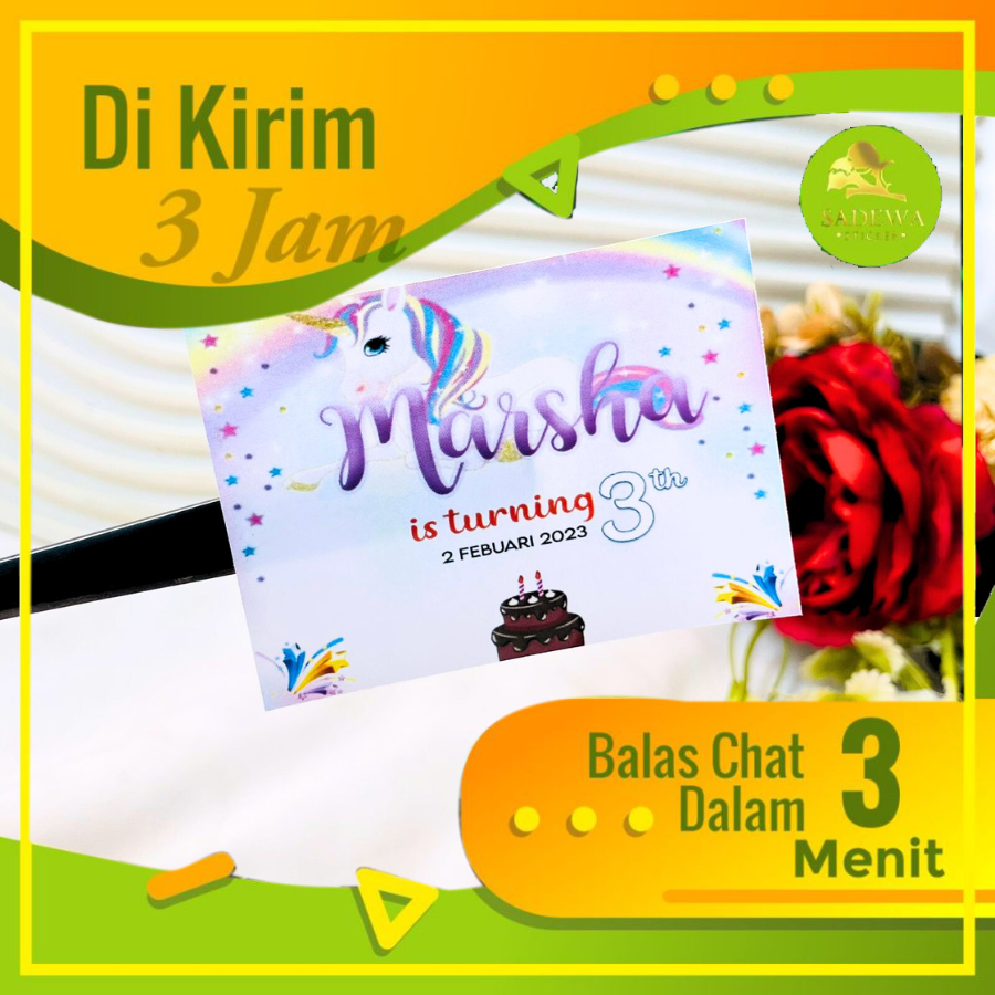 Jual Sticker Chromo Ulang Tahun Anak Stiker Birthday Gift Print Label ...