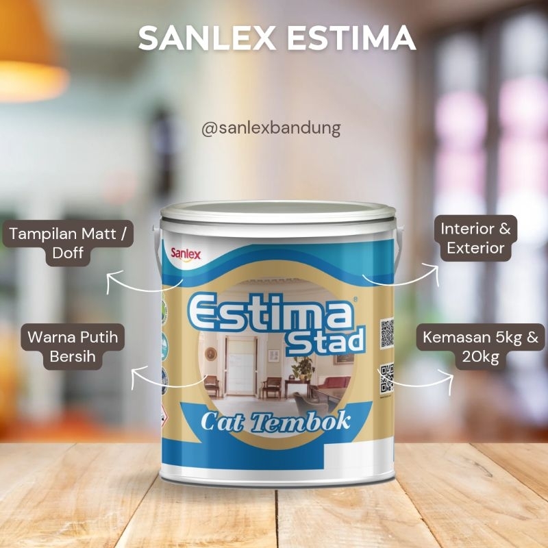 Jual CAT TEMBOK PUTIH SANLEX ESTIMA STAD | Shopee Indonesia
