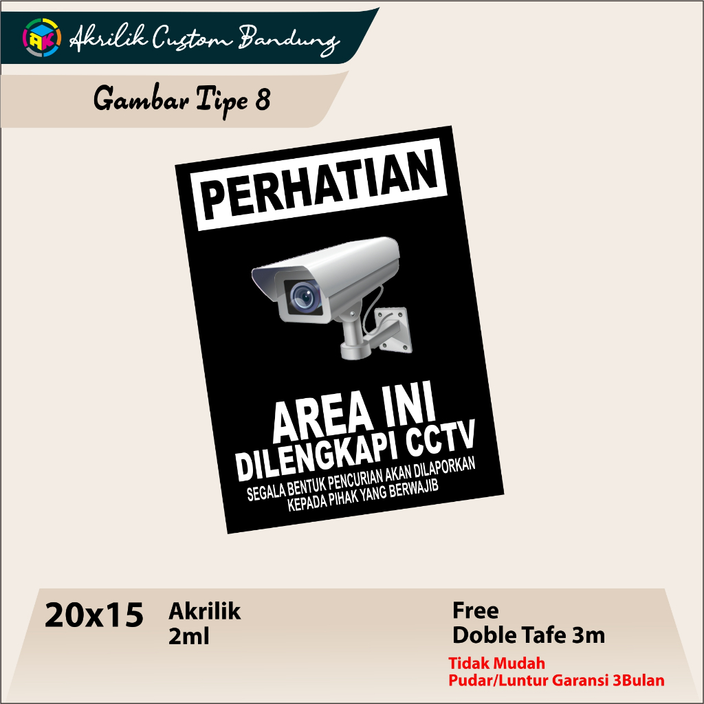 Jual Akrilik Custom cctv tipe 8 Acrylic Custom Signage | Shopee Indonesia