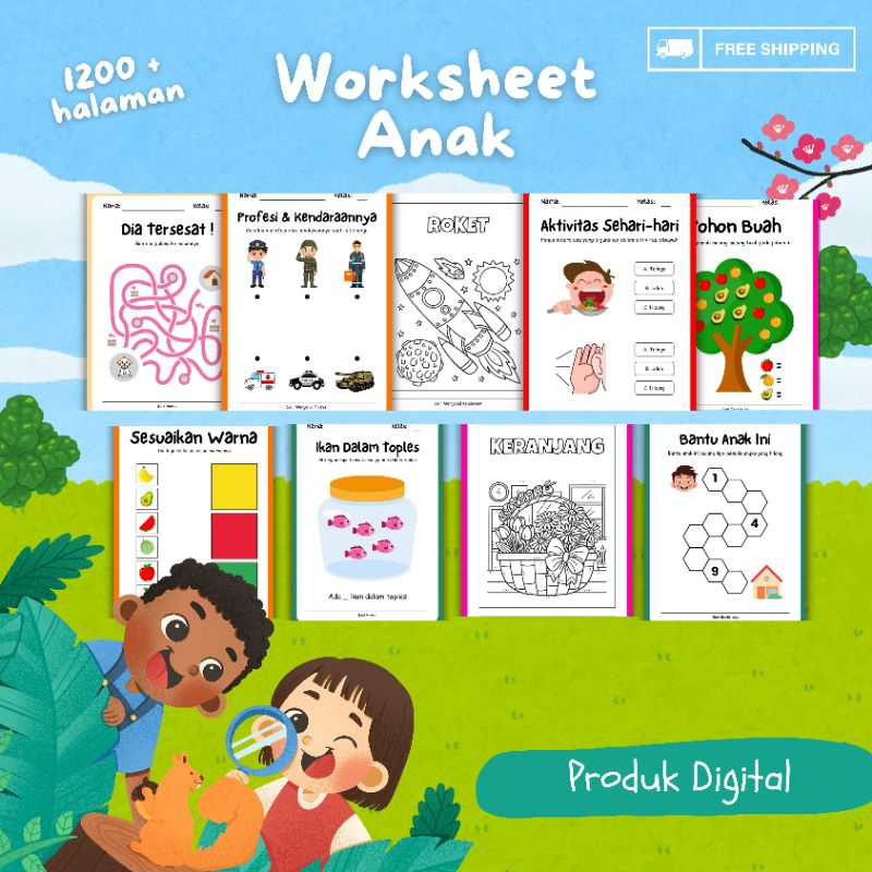 Jual Worksheet Anak / lembar aktivitas anak membaca menghitung mewarnai ...