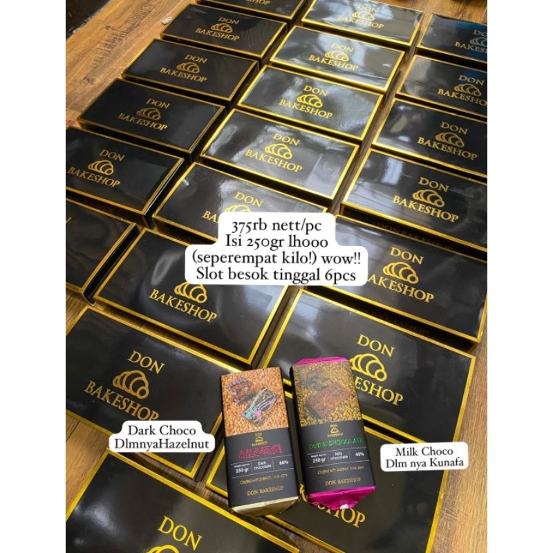 Jual Don Bake Dubai Milk Chocolate Praline Isi Kunafa Pistachio ...