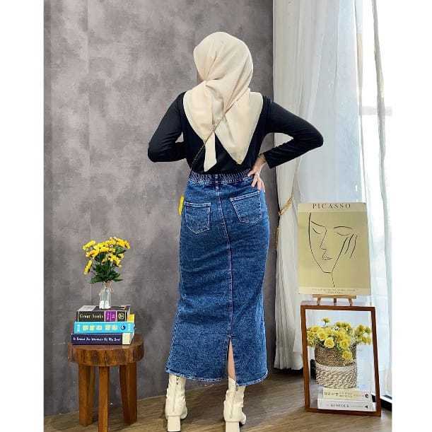 Jual ROK JEANS WANITA SKIRT STANDAR JUMBO KOREAN STYLE ROK JEANS ...