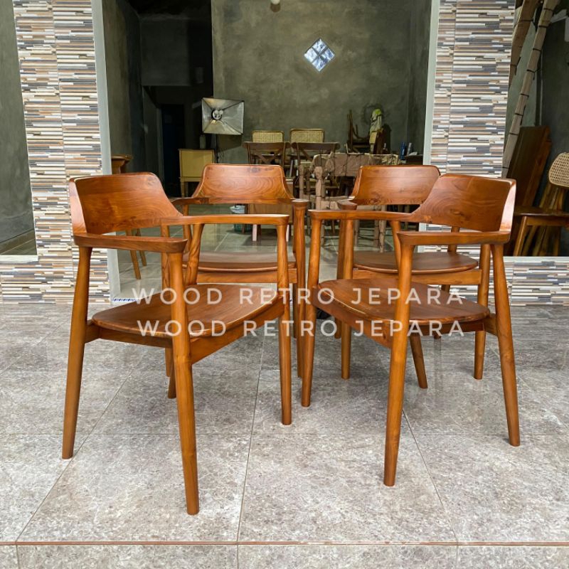 Jual Kursi Makan Cafe Resto Type Hiroshima Kayu Jati Asli - Kursi Makan Minimalis Retro | Shopee ...