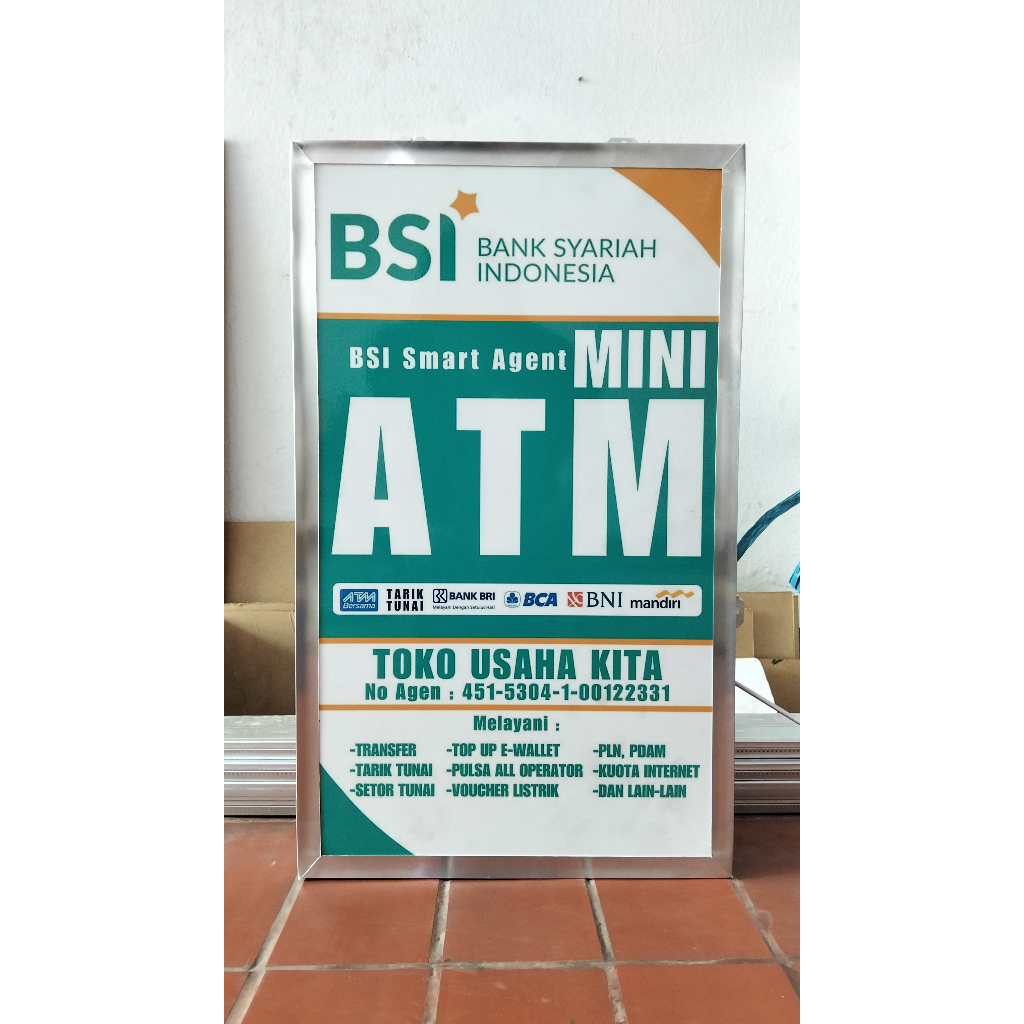 Jual PROMO!!! NEON BOX AGEN BSI 2 SISI NYALA DEPAN BELAKANG FREE DESAIN ...