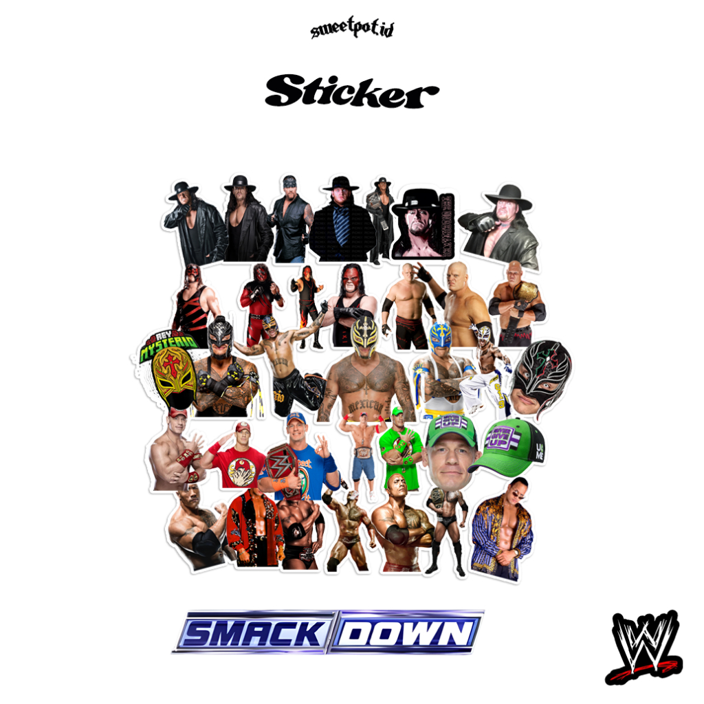Jual STICKER WWE WRESTLERS / WWE SUPERSTARS / SMACK DOWN / ROYAL RUMBLE ...