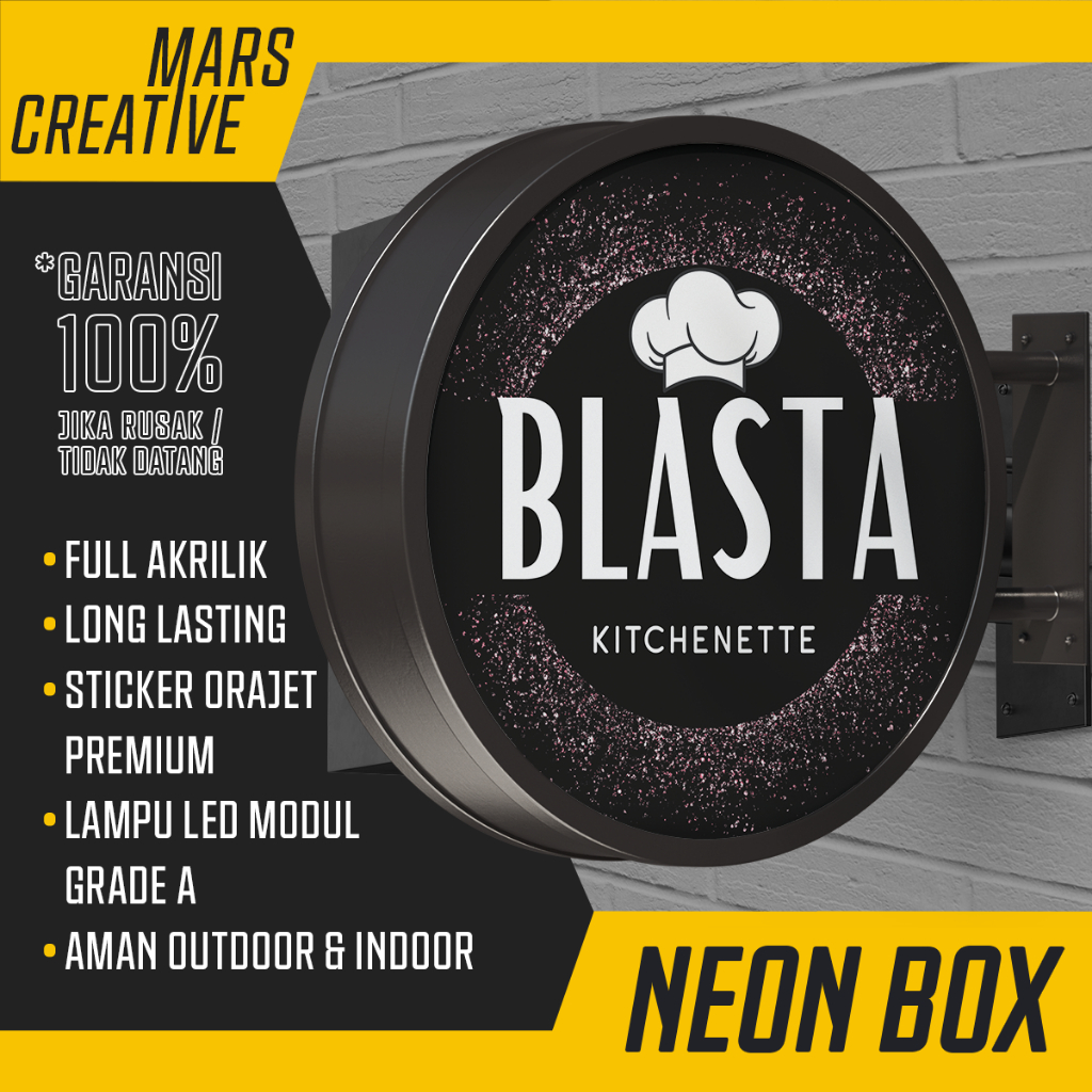 Jual NEON BOX BAHAN FULL ACRYLIC PREMIUM UKURAN 40X40 CM BEBAS CUSTOM ...