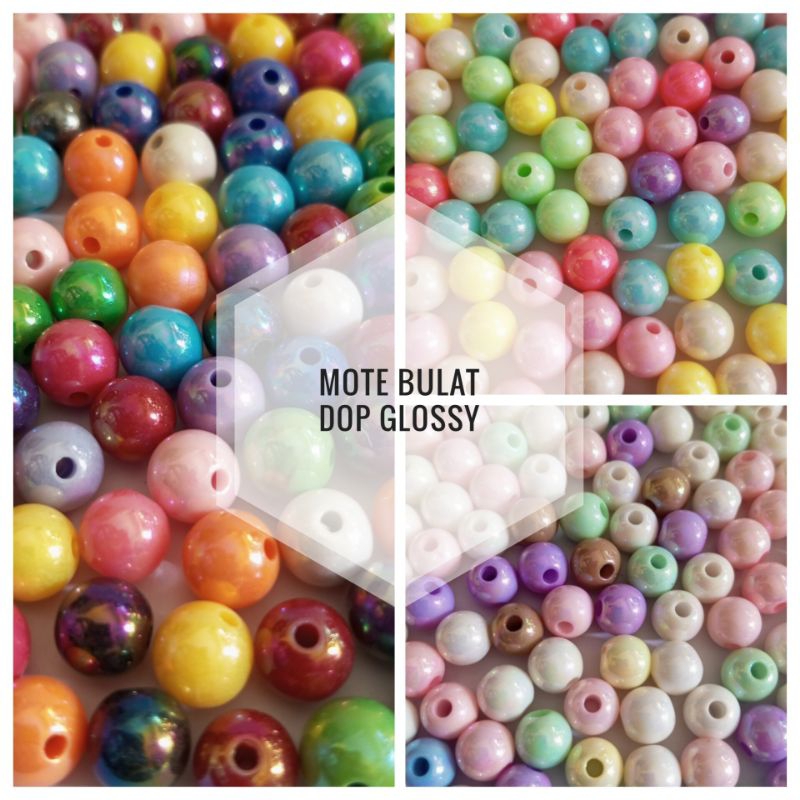 Jual (25gr) Mote susu dop glossy bahan craft diy gelang kalung cincin ...