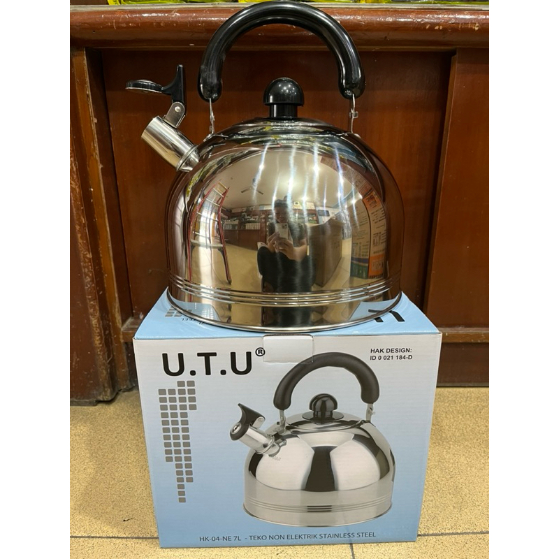 Jual Teko Ceret UTU 7Liter / Pemanas air / Kettle 7 Liter bunyi siul stainless steel | Shopee ...