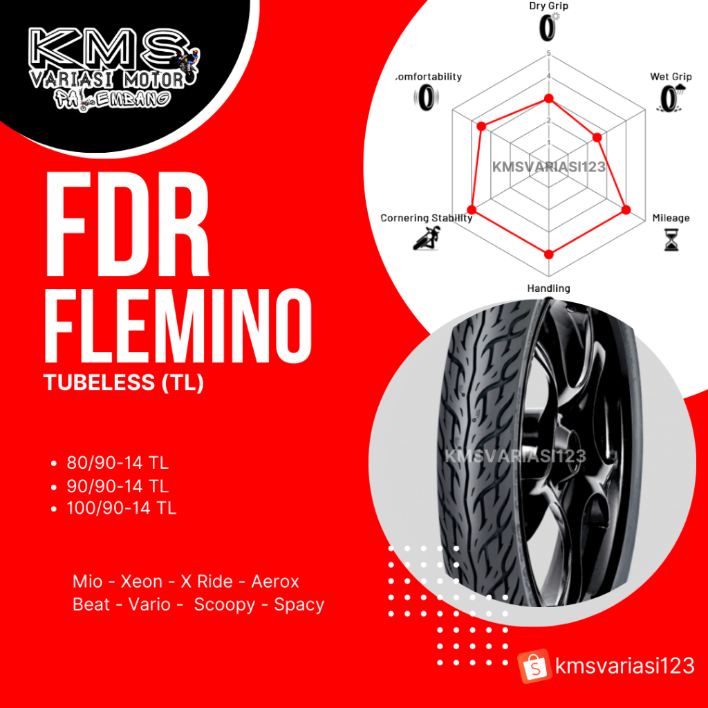 Jual Ban Luar Motor FDR Flemino Ring 14 Tubeless Sertifikasi SNI ...