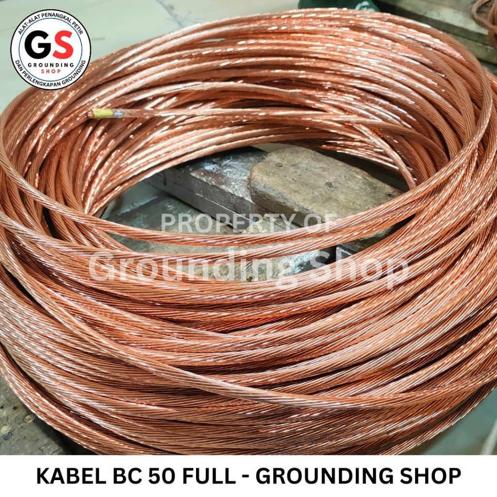 Jual Kabel BC 50 mm FULL TEMBAGA (Harga per meter) / Bare Copper 50 mm ...