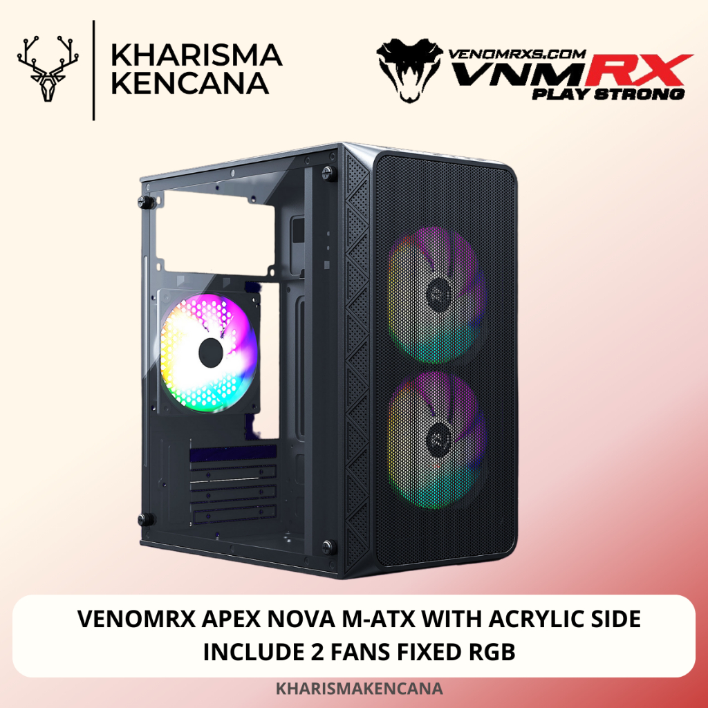 Jual VENOMRX APEX NOVA M-ATX WITH ACRYLIC SIDE INCLUDE 2 FANS FIXED RGB ...