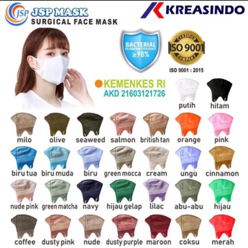 Jual [RANDOM] JSP Masker Duckbill Surgical mask isi 50 | Shopee Indonesia
