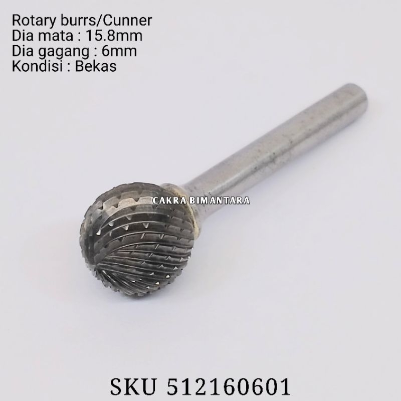 Jual Carbide rotary file Bulat Cuner 16mm Gagang 6mm mata bor cun ...