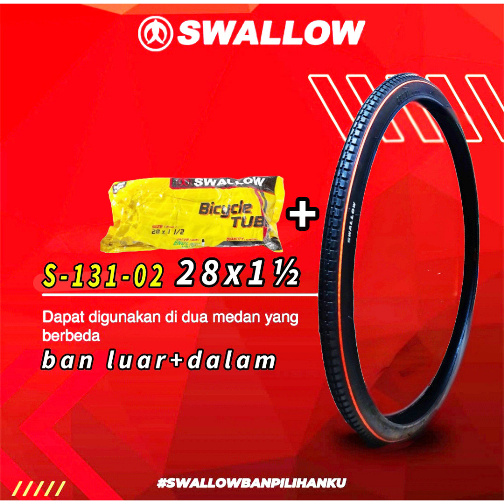 Jual BAN LUAR DALAM BECAK 28 x 1 1/2 swallow cocok untuk sepeda becak gerobak | Shopee Indonesia