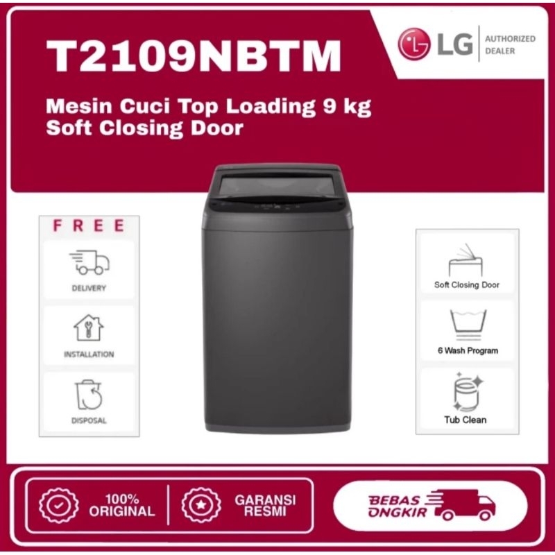 Jual MESIN CUCI LG TOP LOADING 9 KG T2109NBTM MESINCUCI LG 1 TABUNG | Shopee Indonesia