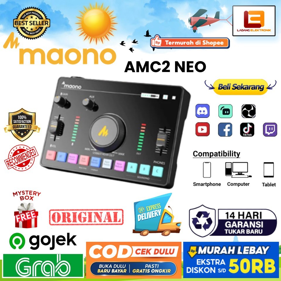 Jual MAONO AMC2 NEO Audio Interface One Stop Mixer Soundcard for ...