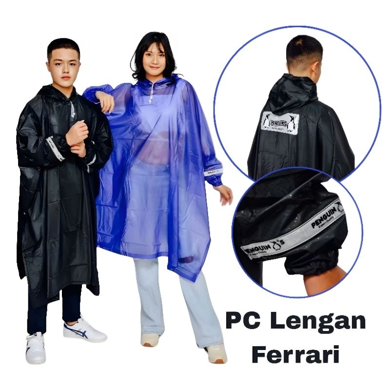 Jual Jas Hujan Mantel Penguin's Ferrari Poncho Lengan Dewasa Ferrary ...