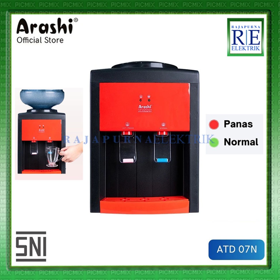Jual ARASHI Dispenser Air Galon Atas Normal & Panas ATD 07N SNI | Shopee Indonesia
