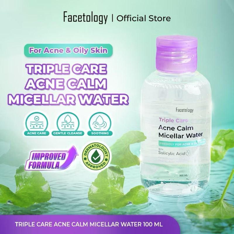 Jual FACETOLOGY TRIPLE CARE ACNE CALM MICELLAR WATER (ACNE/100ML ...