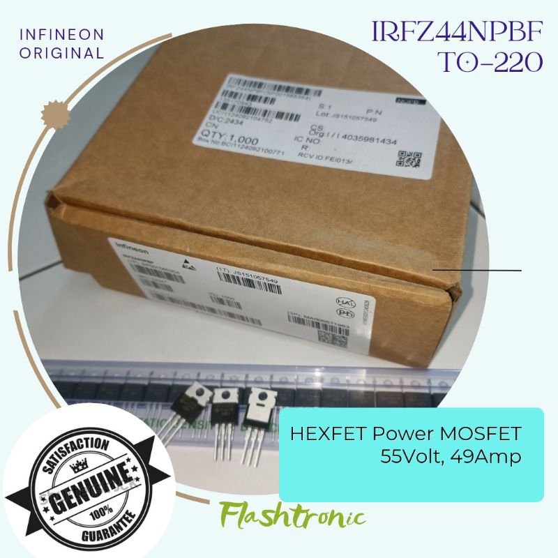 Jual IRFZ44N IRFZ44NPBF 55V 49A N channel Power MOSFET | Shopee Indonesia