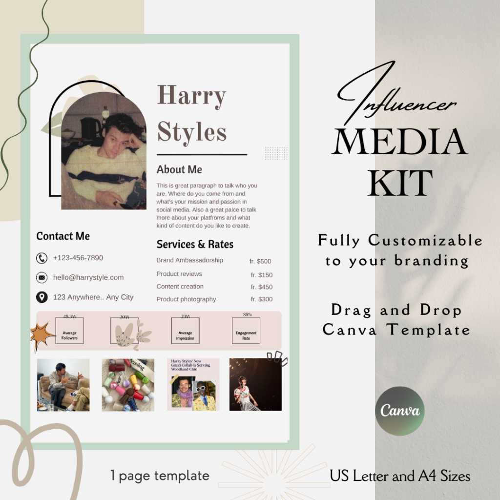 Jual Modern Media Kit Template, Instagram and TikTok Influencer Media ...