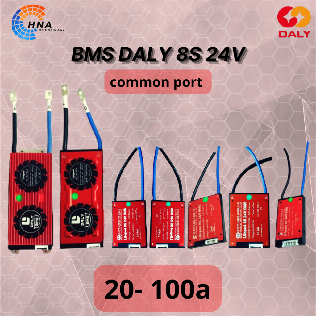 Jual BMS Daly 24V 8S 60A lifepo4 common port | Shopee Indonesia