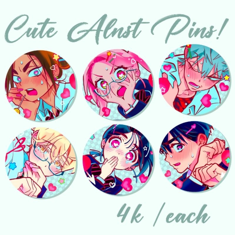 Jual Alnst Highschool Au cute flustered pins | Shopee Indonesia