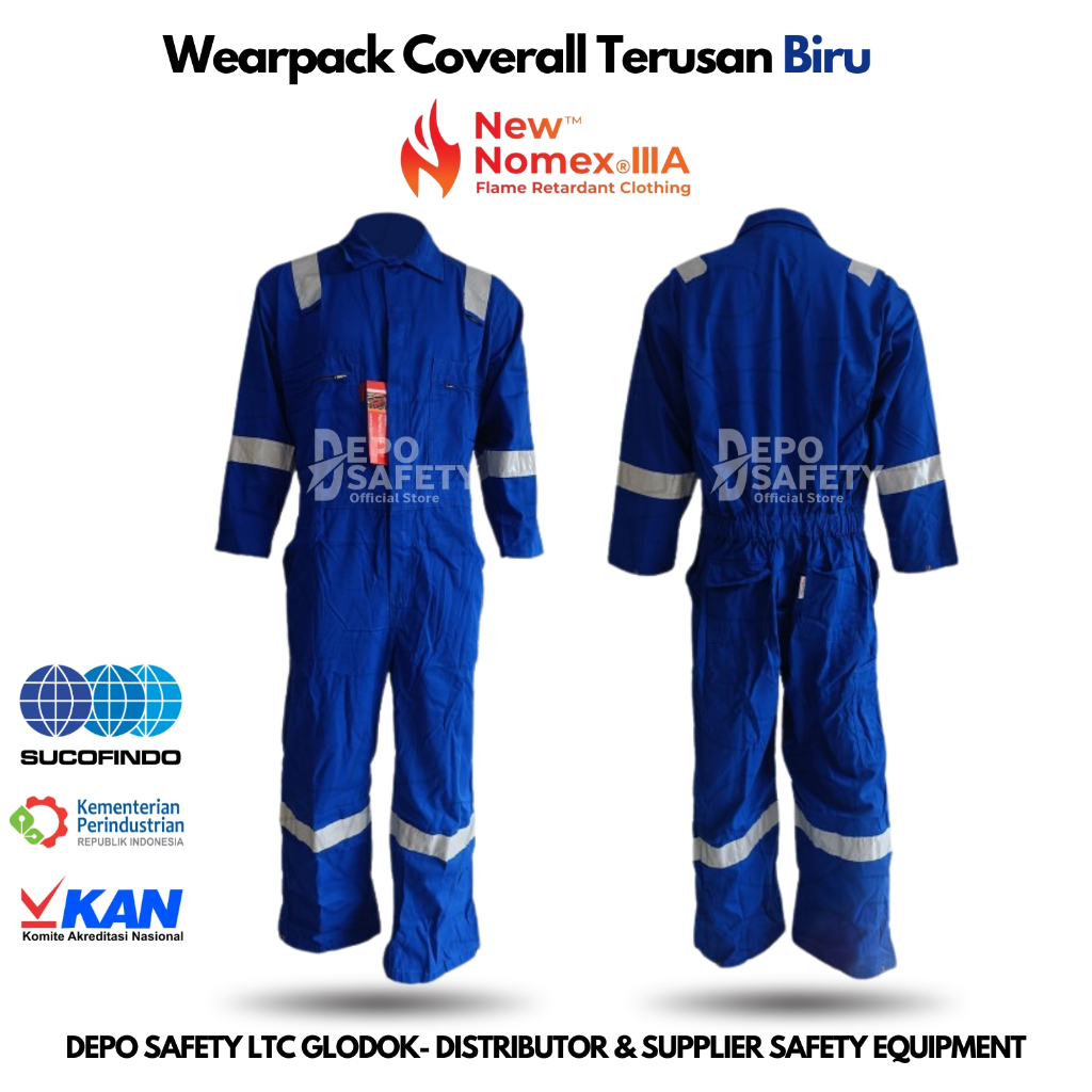 Jual WEARPACK COVERALL NEW NOMEX IIIA ANTI API WARNA BIRU - BAJU ...