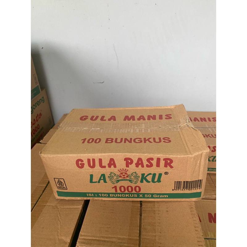 Jual GULA PASIR LAKU 50 GRAM 1 DUS ISI 10 RENCENG (100 sachet) EXPIRED ...