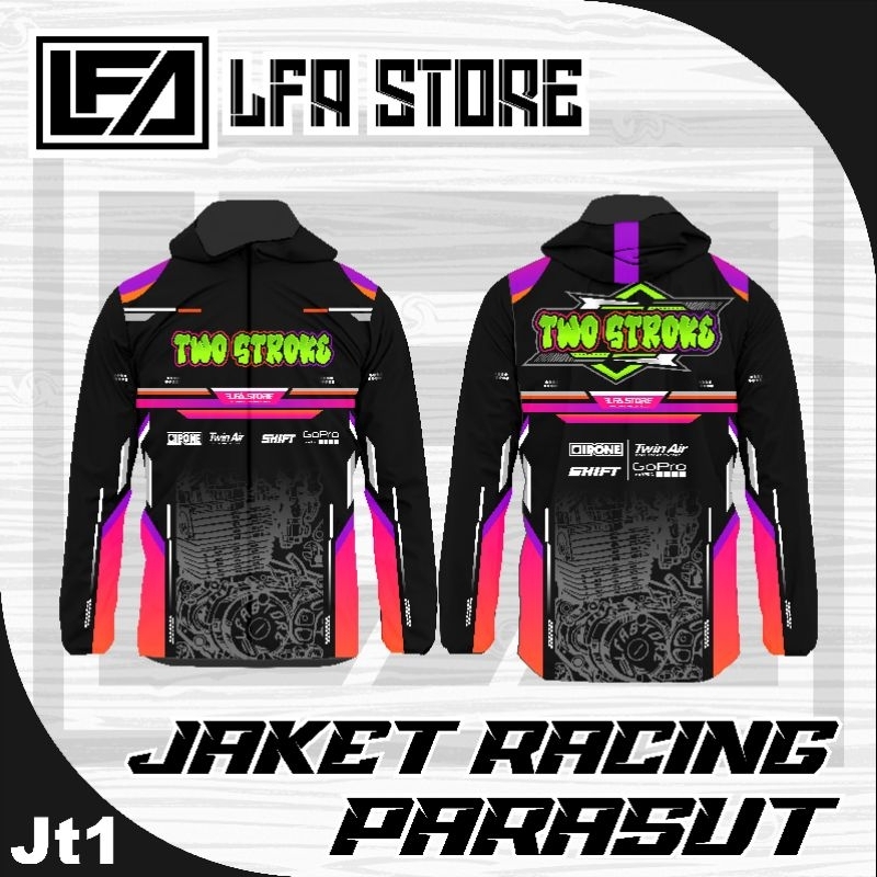Jual JAKET 2STROKE JAKET RACING PARASUT WATERPROOF CUSTOM NAMA NOMOR SPONSOR TERKINI | Shopee ...