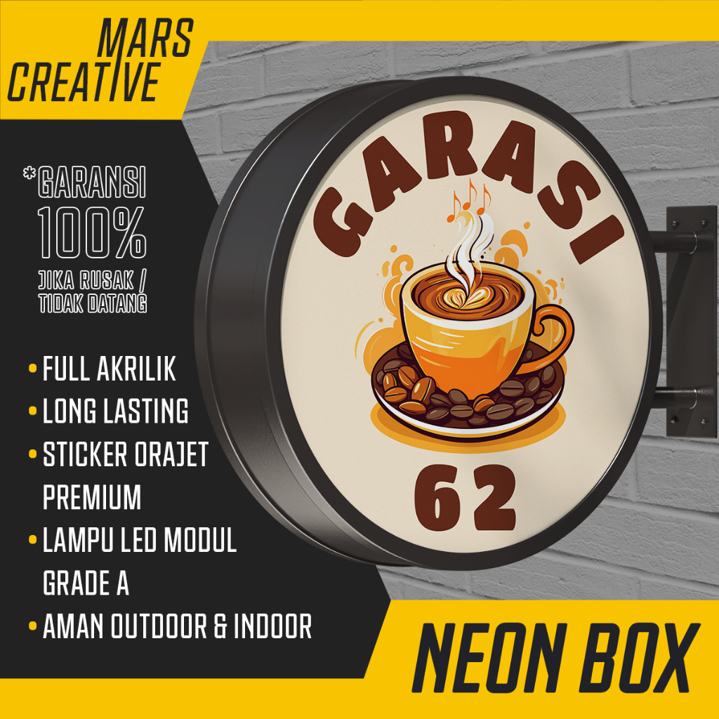 Jual NEON BOX BAHAN FULL ACRYLIC PREMIUM DIAMETER 50x50 cm | NEON BOX ...