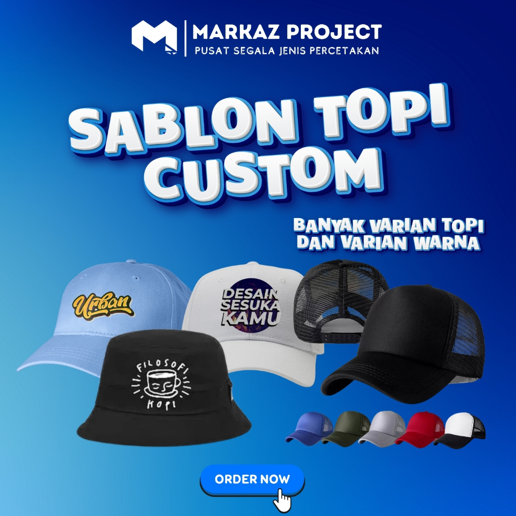 Jual TOPI SABLON CUSTOM FREE DESAIN | TOPI JARING | TOPI TRACKER ...
