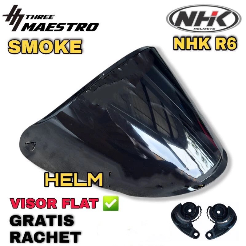 Jual Kaca Flat Visor NHK R6 Dan NHK S1 GP Plus Rachet Dudukan Kaca NHK ...